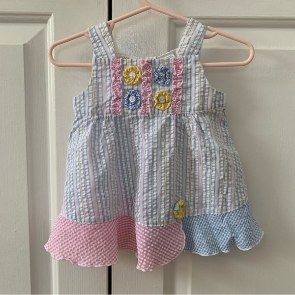 Little Bitty | Dresses | Vtg Little Bitty Baby Girl Dress 36m 3m 6m Seersucker Gingham ...